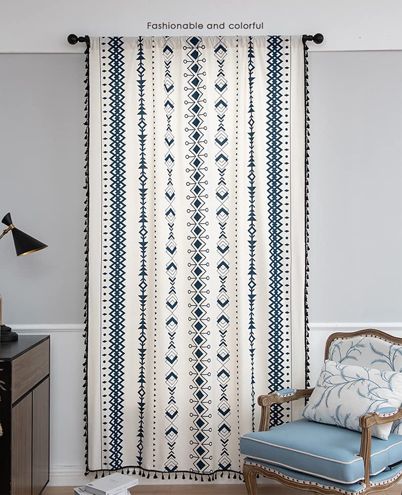 Molaxhome Irregular Rectangular Graphic Curtain,Light Tassel ...