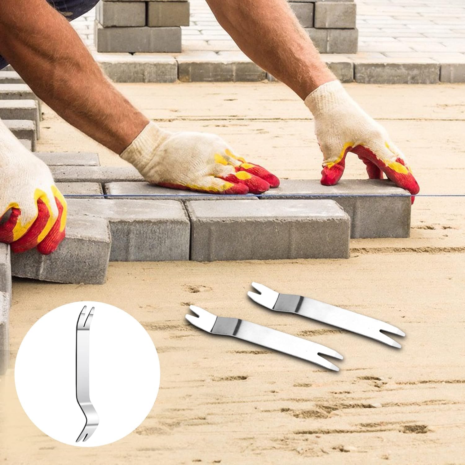 Amazon.com : Silver Paver Tool Stainless Steel Paver Extractor Tool ...