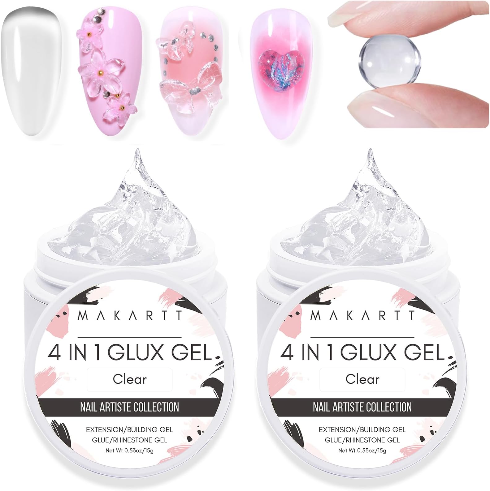 Amazon.com: Morovan Clear Builder Gel for Nails: UV/LED Hard Gel Kit ...