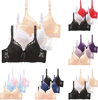 Lace Bras for Women Plus Size Full Coverage Underwire Bras Padded ...