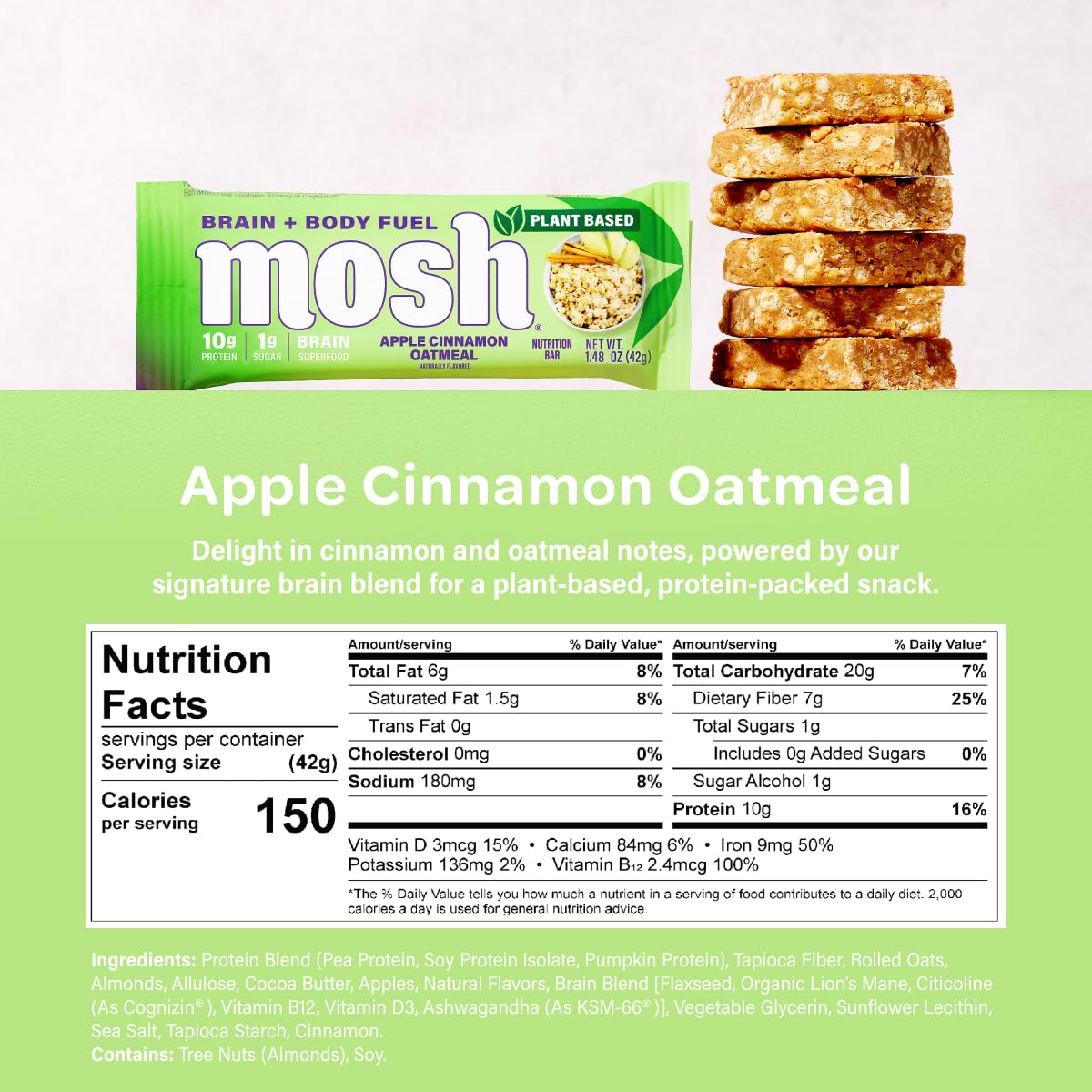 Snapklik.com : MOSH Apple Cinnamon Oatmeal Plant Based Keto Protein ...