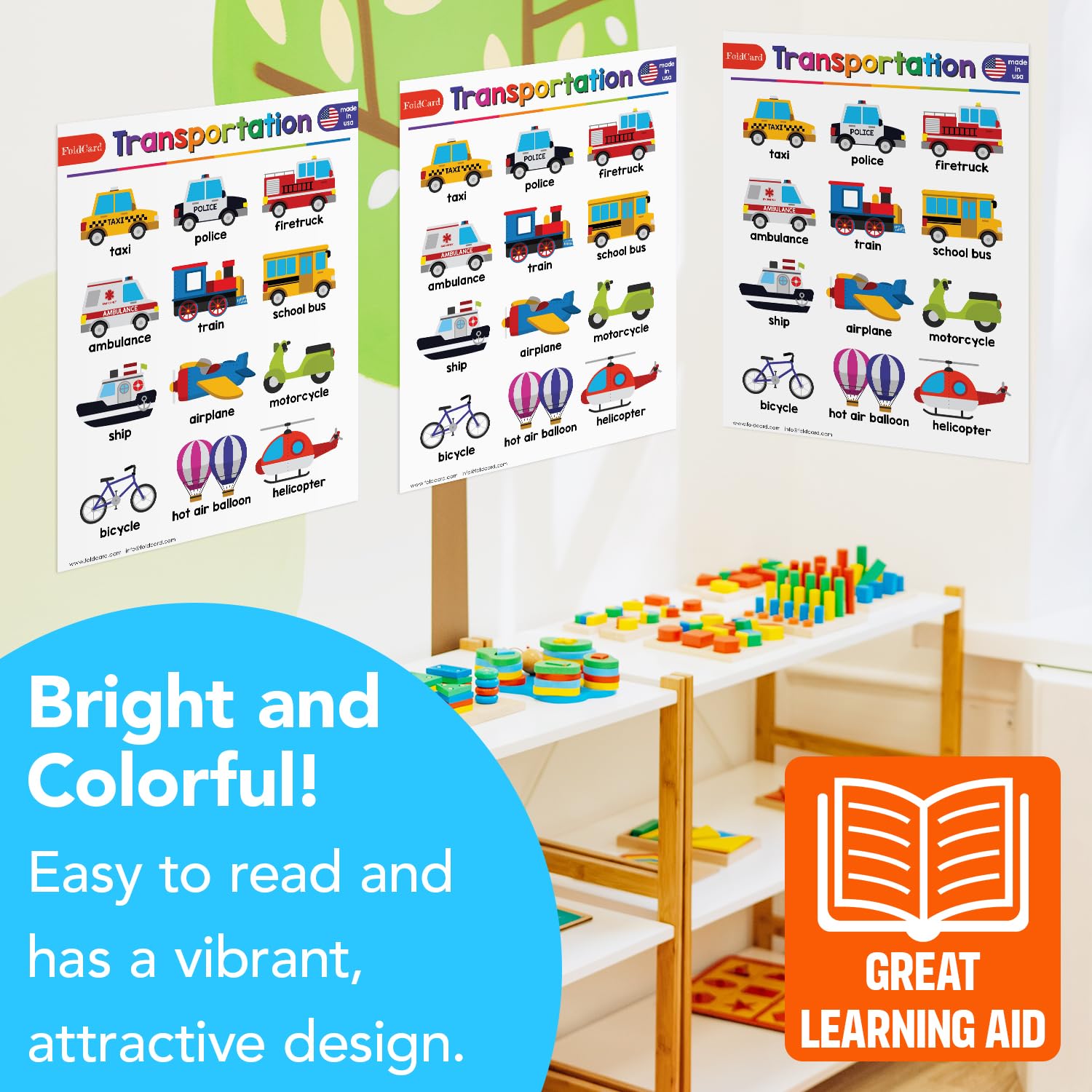 Snapklik.com : Transportation Chart For Preschool To Grade 1 Kids ...