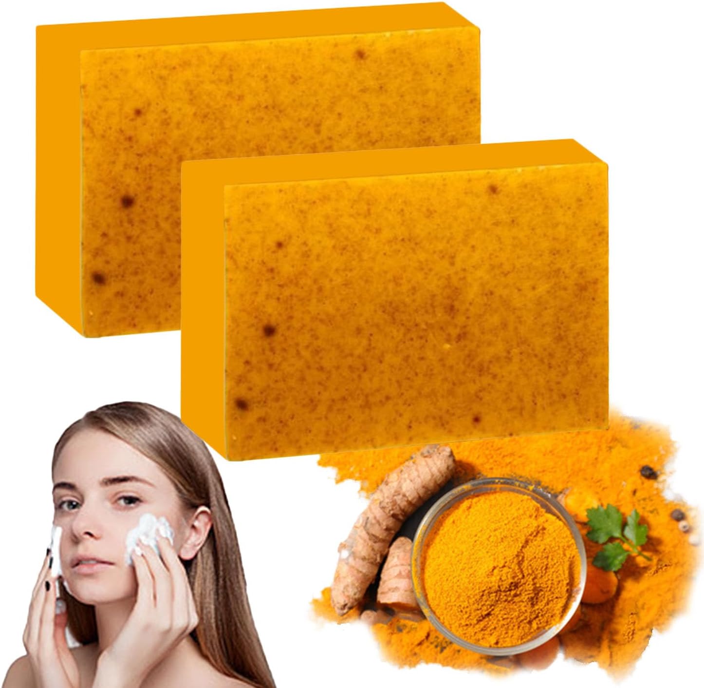 2pcs Honey Lemon Turmeric Kojic Acid Soap, Honey Glow Lemon Turmeric ...