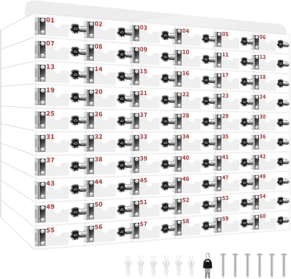 Amazon.com: 60 Slots Cell Phone Locker Box, Clear Phone Storage ...