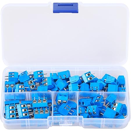 Amazon.com: Glarks 40pcs(8 Kinds) 2.54/3.8/5.0/7.5mm Pitch 2/3 Pin PCB ...