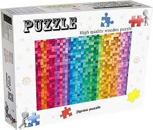 Amazon.com: Color Pixel, 3000 Piece Wooden Puzzle, Educational Puzzle ...