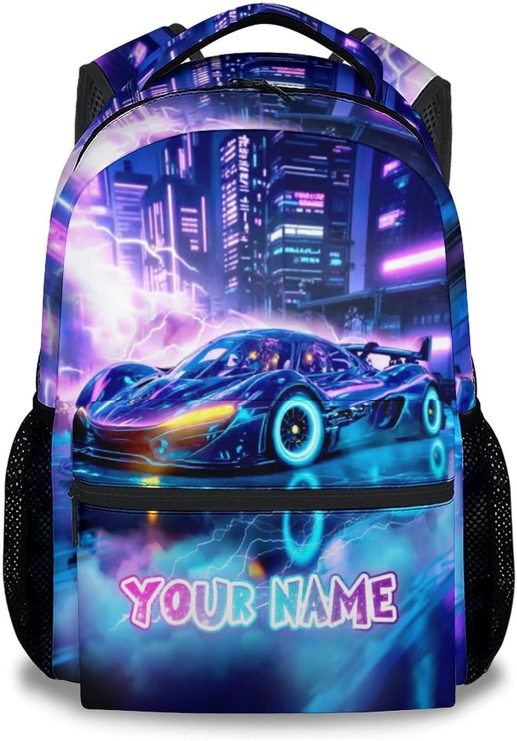 Amazon.com: BEOIIBIRD Custom Backpack for Boys - 17 Inch Race Car ...