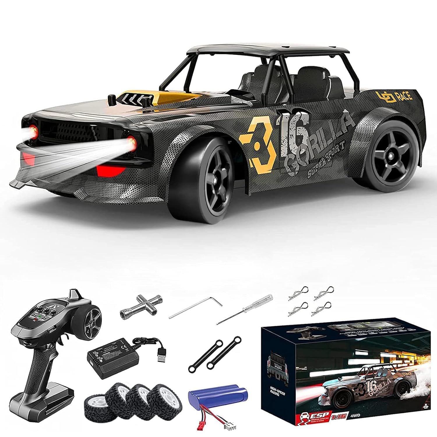 Supdex Remote Control High Speed Car, 1/16 20MPH Fast RC Compatible ...