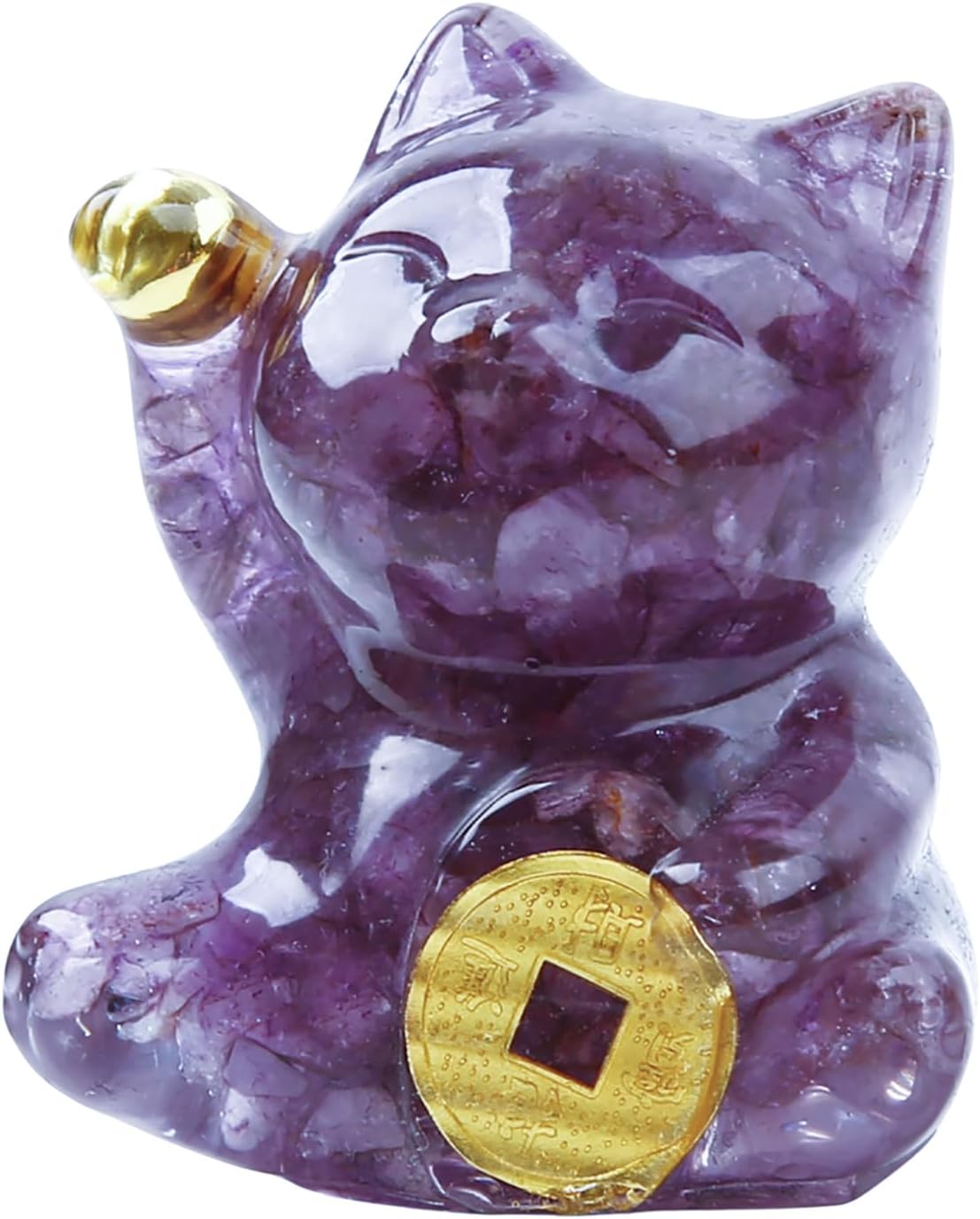 Amazon.com: LIGHUFEIC Natural Amethyst Cat Crystal Statue,Hand Carved ...