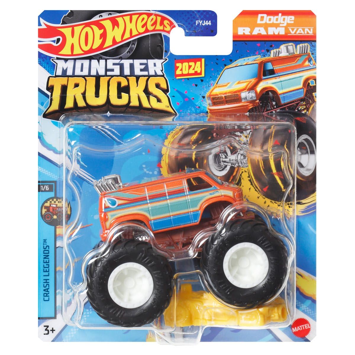 Amazon.com: Hot Wheels Monster Trucks Dodge Ram Van : Toys & Games