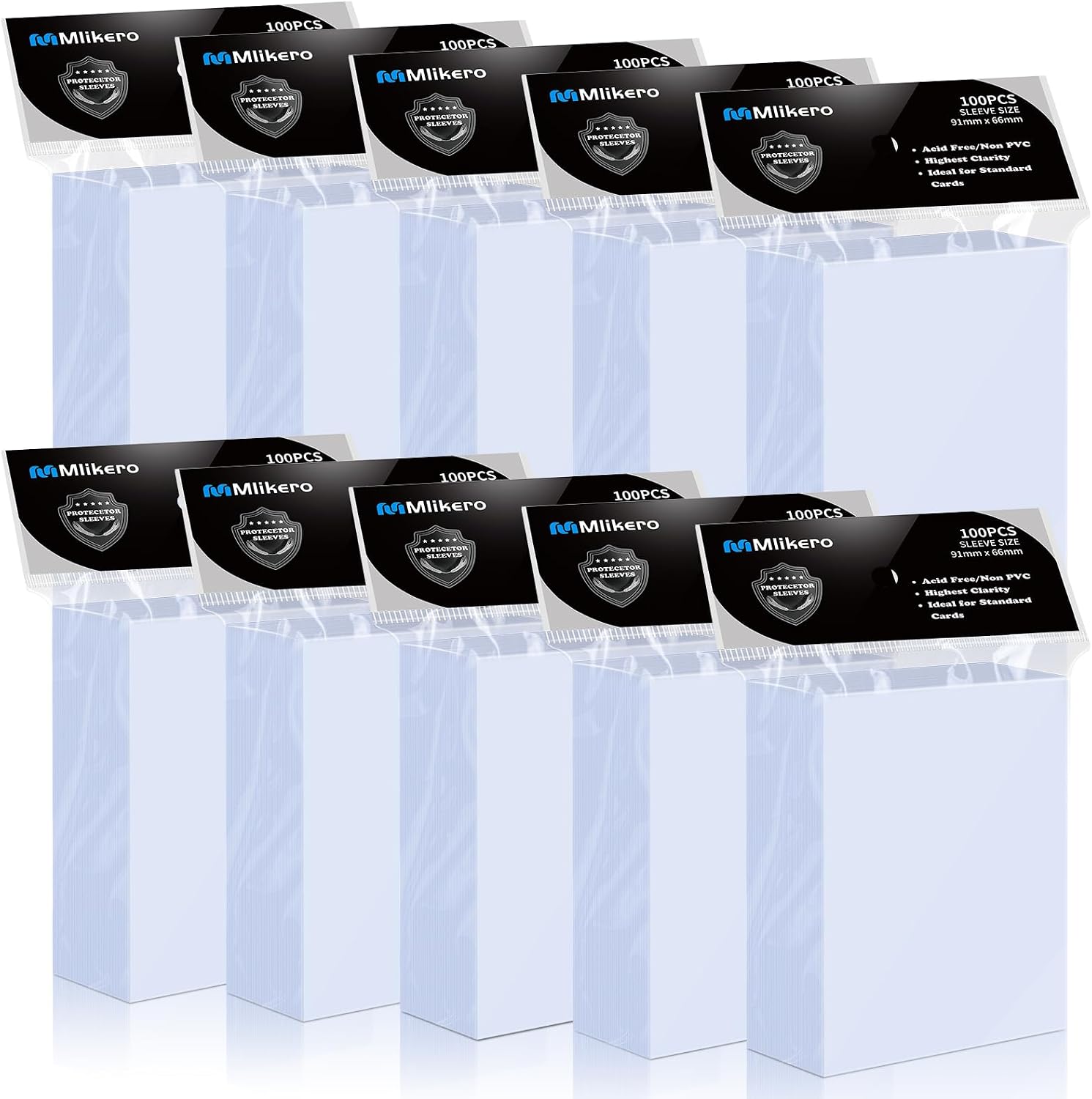 Mlikero 1000 Pcs Clear Card Sleeves, Standard Size Trading Card Sleeves ...