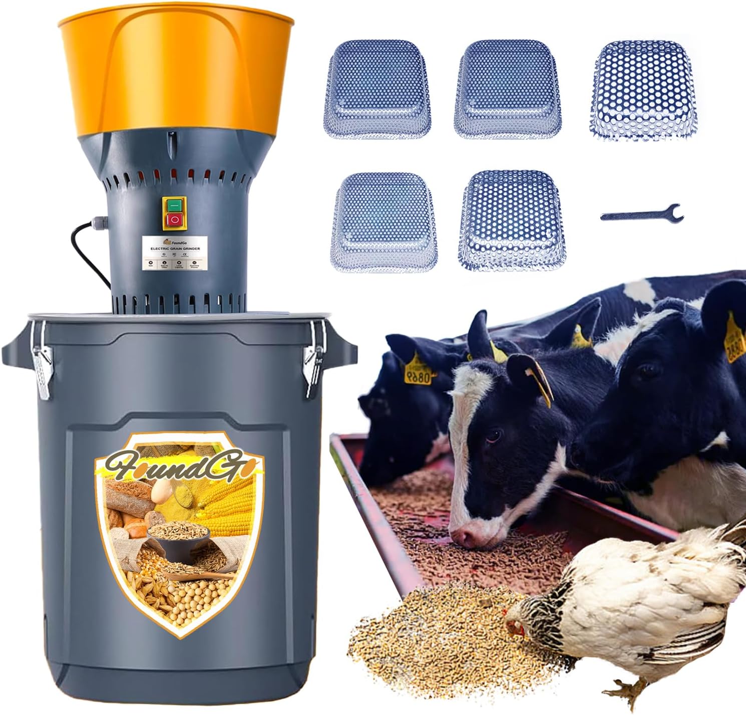 Amazon.com: Corn Grinder Electric Mill, 15.8 Gallons Dry Grain Mill ...