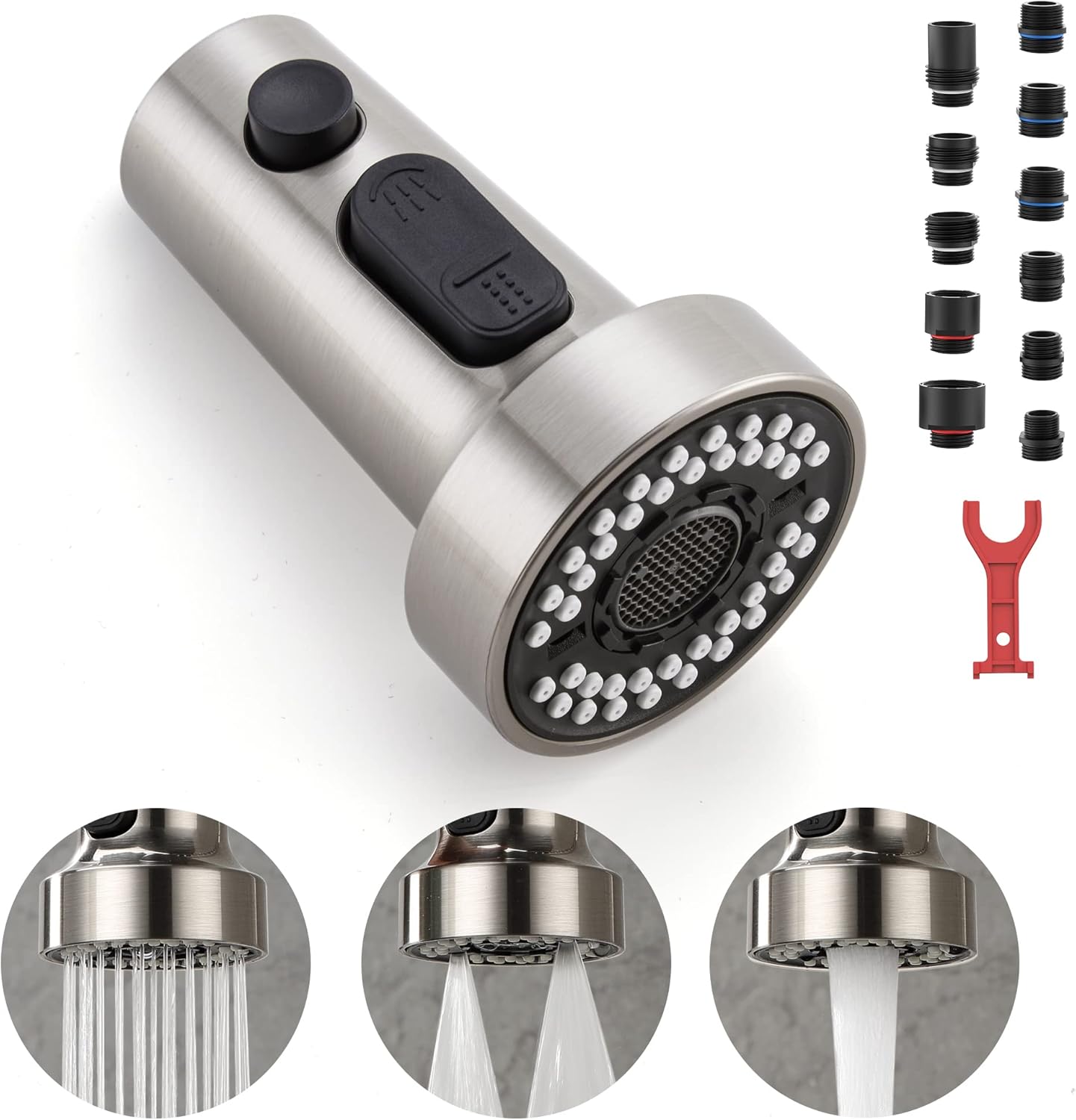 Pull Down Spray Head Replacement - for Kitchen Faucet Sprayer Head with ...