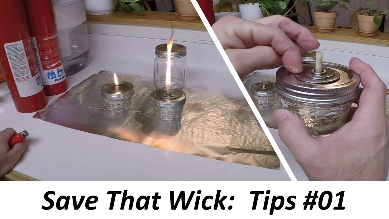 Watch Save Wick Tips 1 Mason Jar Oil Lamp Cotton Wicks Torch Fuel on ...