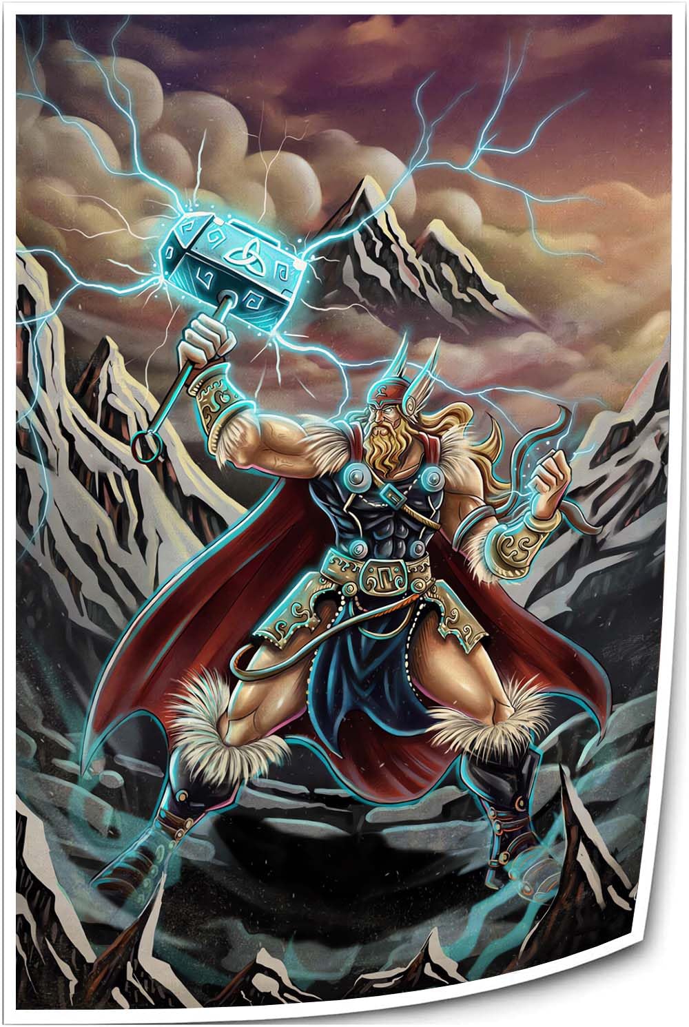 Thor Norse Mythology Painting Stantini Thor Wall Art Norse Mythology
