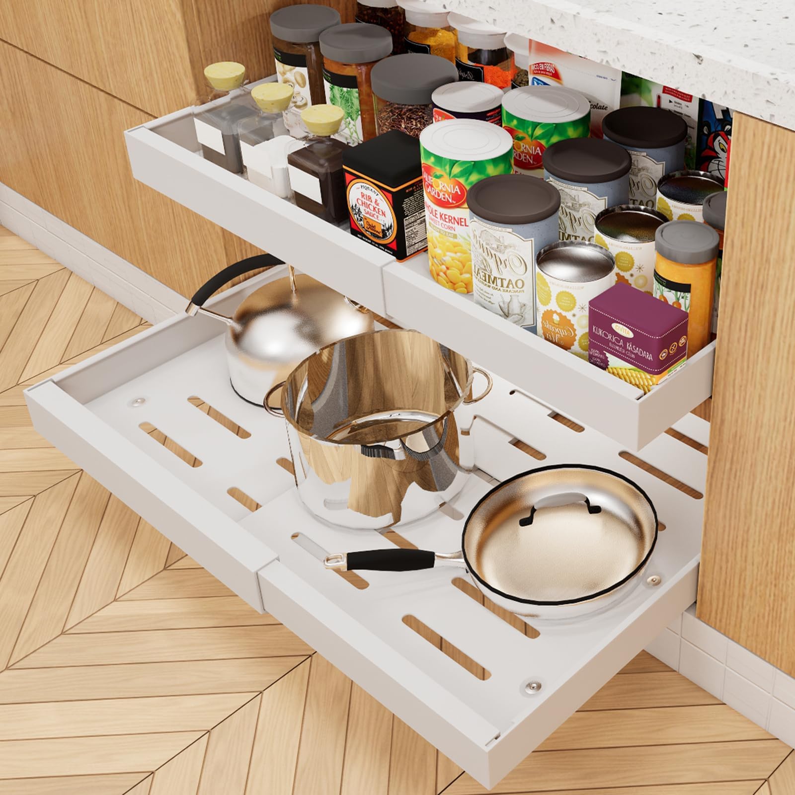 Amazon.com: Pull Out Cabinet Organizer, Pull Out Drawers for Cabinets ...