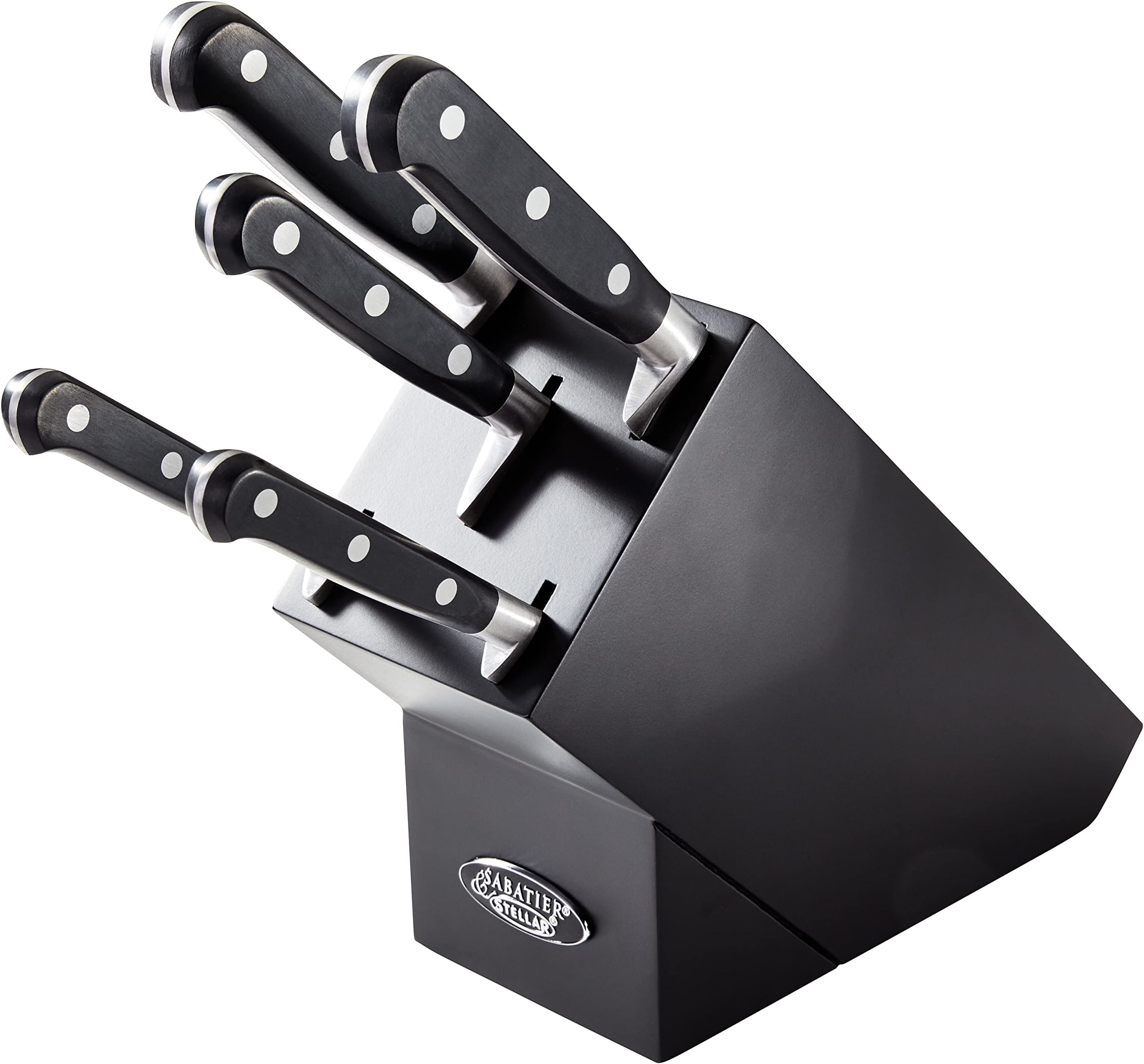 Stellar Professional Kitchen Knife Set Block with Knives - 5 Piece Set ...