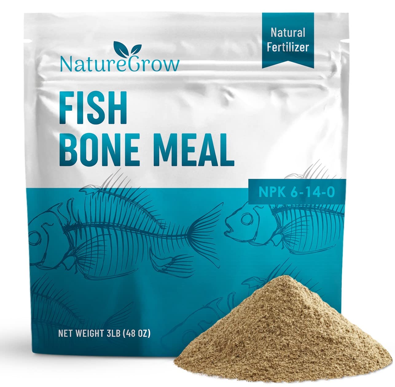 Amazon.com : NatureGrow Fish Bone Meal Fertilizer-6-14-0 Natural Plant ...