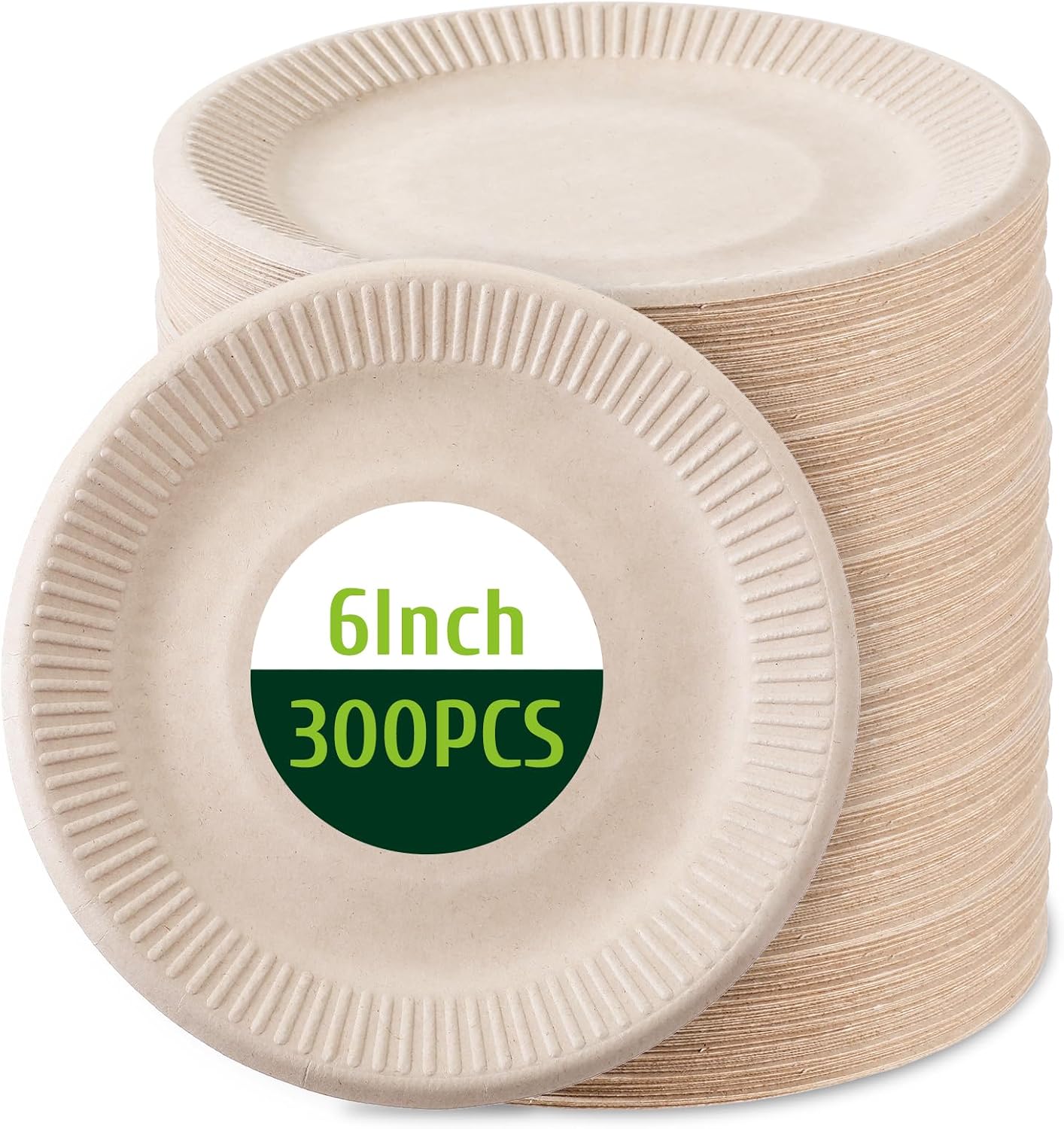 Amazon.com: SHENLIU 300Pcs Disposable Paper Plates 6“ Small Compostable ...