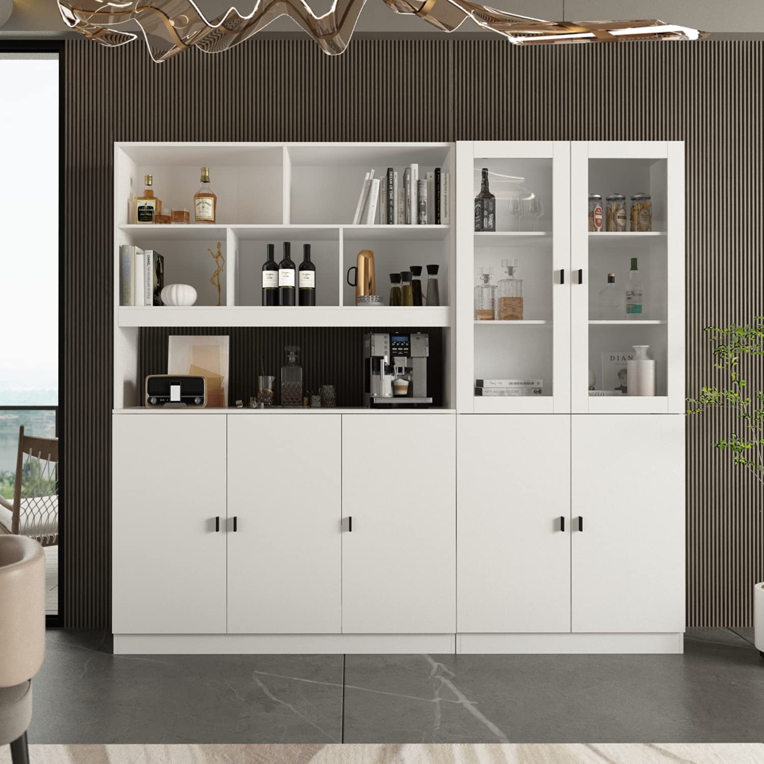 Buy ECACAD Modern Wood Sideboard Buffet Storage Cabinet with Hutch ...