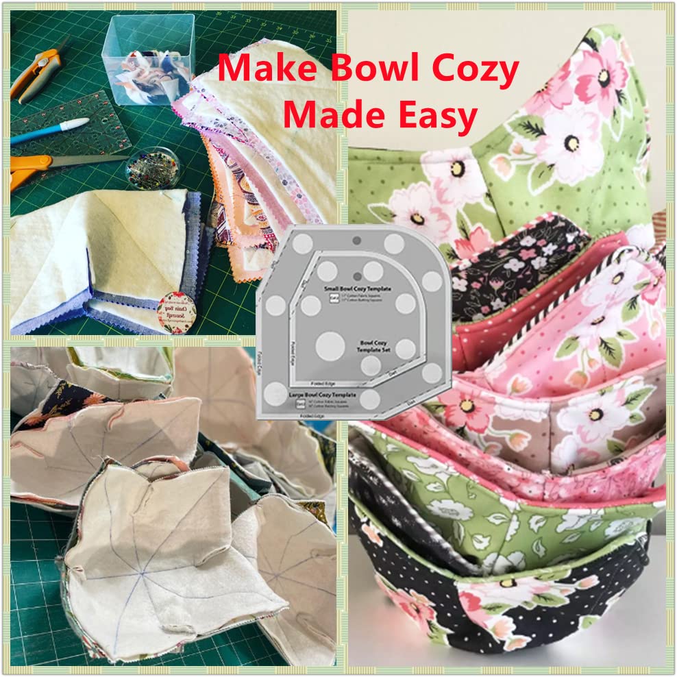 3Set/6Pcs Microwave Bowl Cozy Template Cutting Ruler Set, Clear Acrylic ...