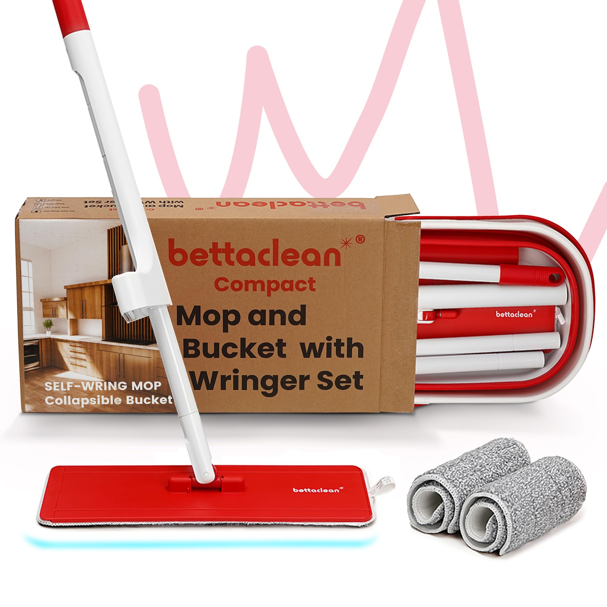Amazon.com: Collapsible Mop and Bucket Set with Wringer, Foldable Mops, RV Mop, Outdoor Mop ...