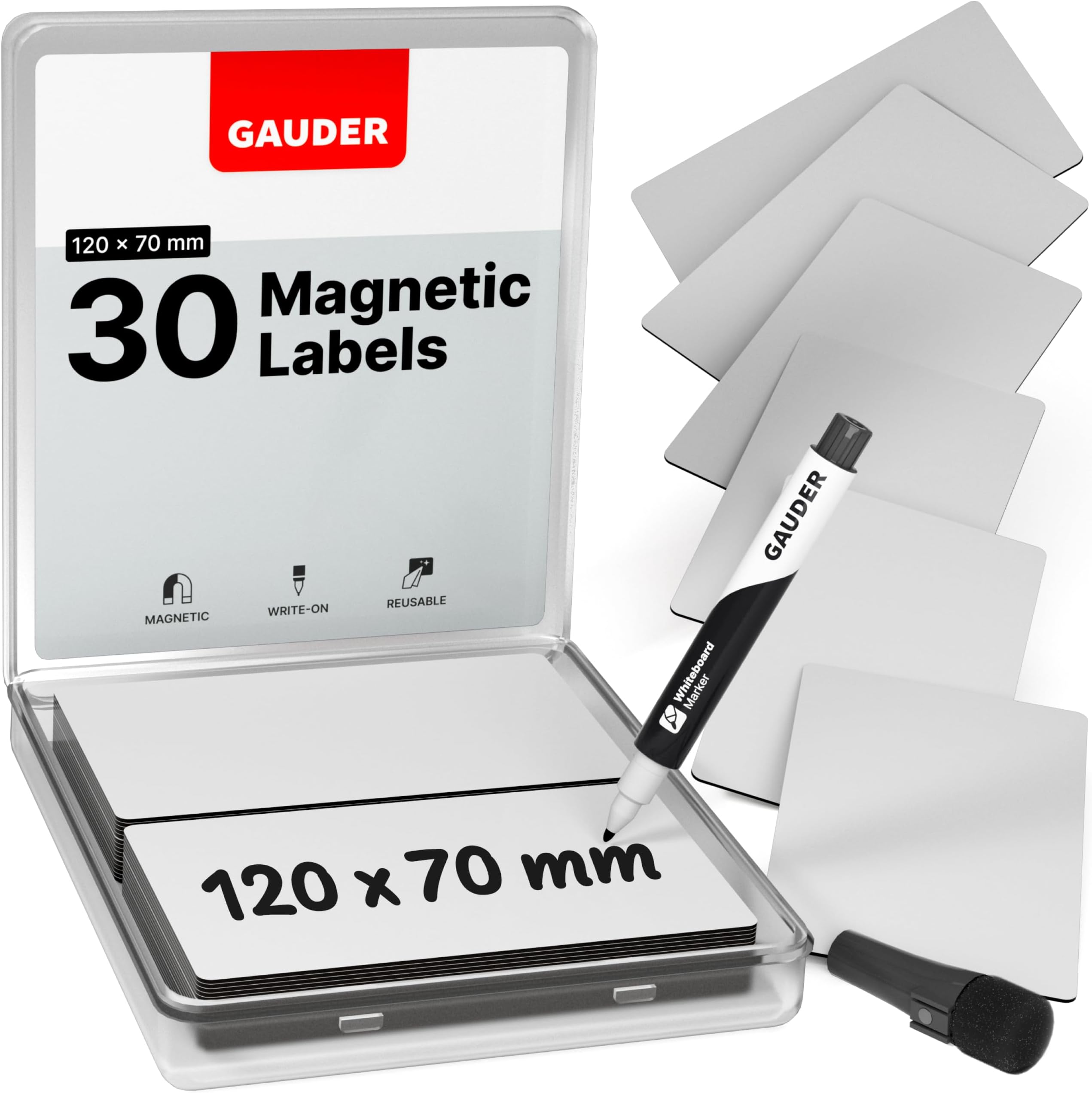 GAUDER Magnetic Dry Erase Labels | Magnetic Labels to write on | Dry ...