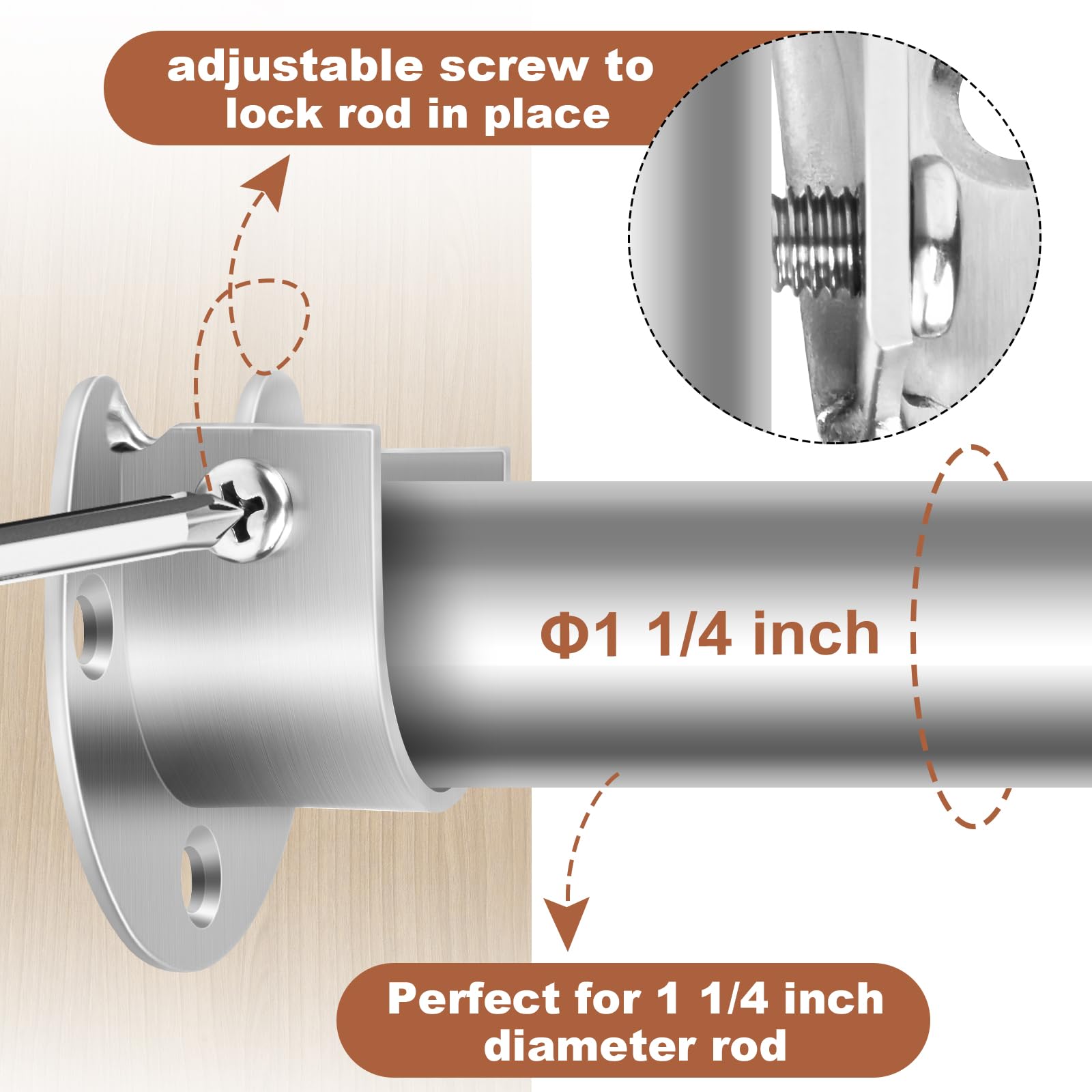 Snapklik.com : Closet Rod Holders, 6 Pack Closet Rod Brackets ...