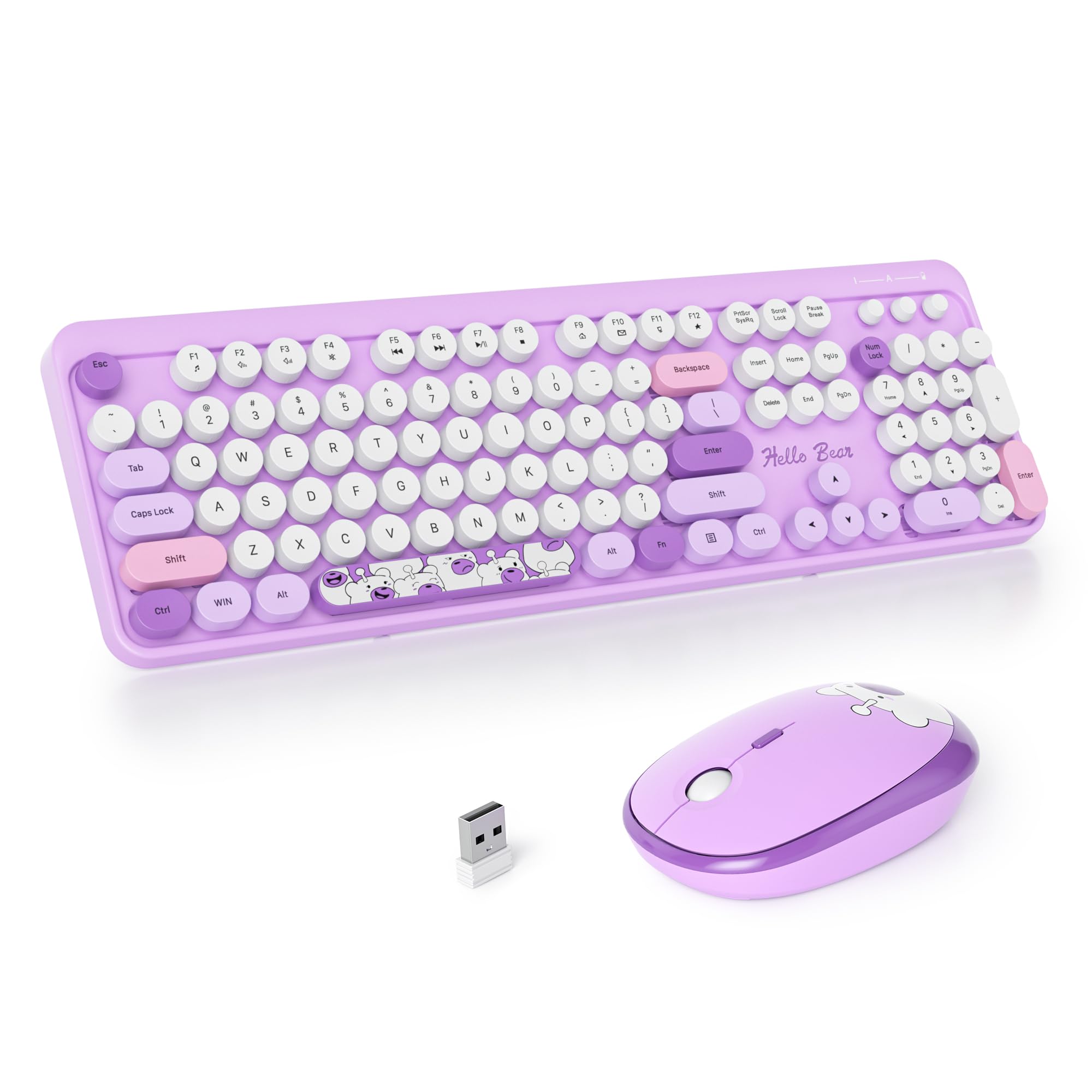 SOLIDEE Wireless Keyboard and Mouse Combo,Retro Typewriter Keyboard,2 ...