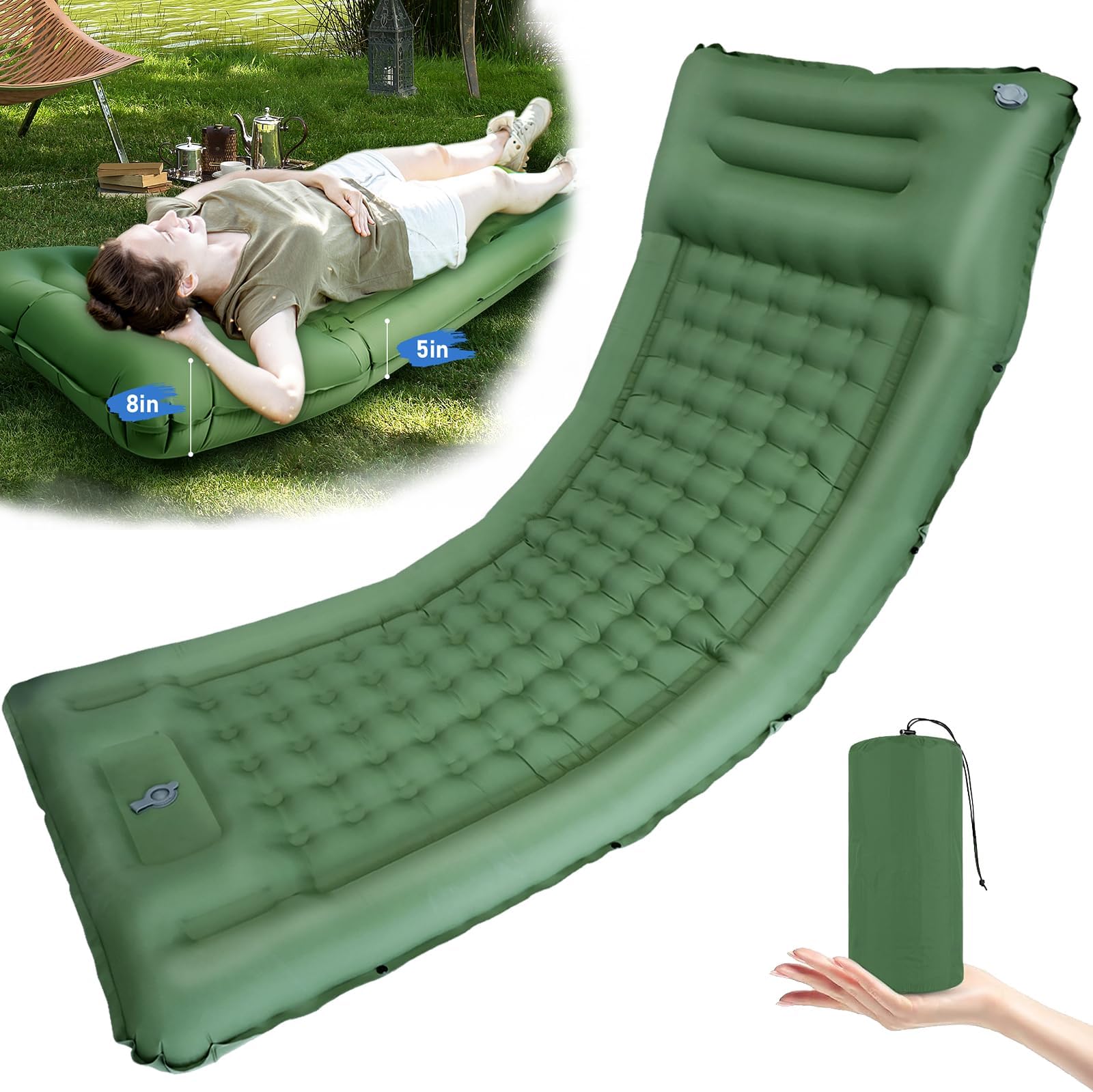 Amazon.com : Longtor Camping Mattress Extra Thick 5in, Sleeping Pad for ...