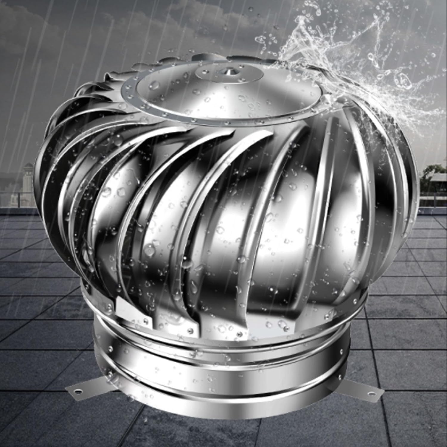 Amazon.com: Roof Wind Turbines Cap Vent Rotating Roof Vents Attic Air ...