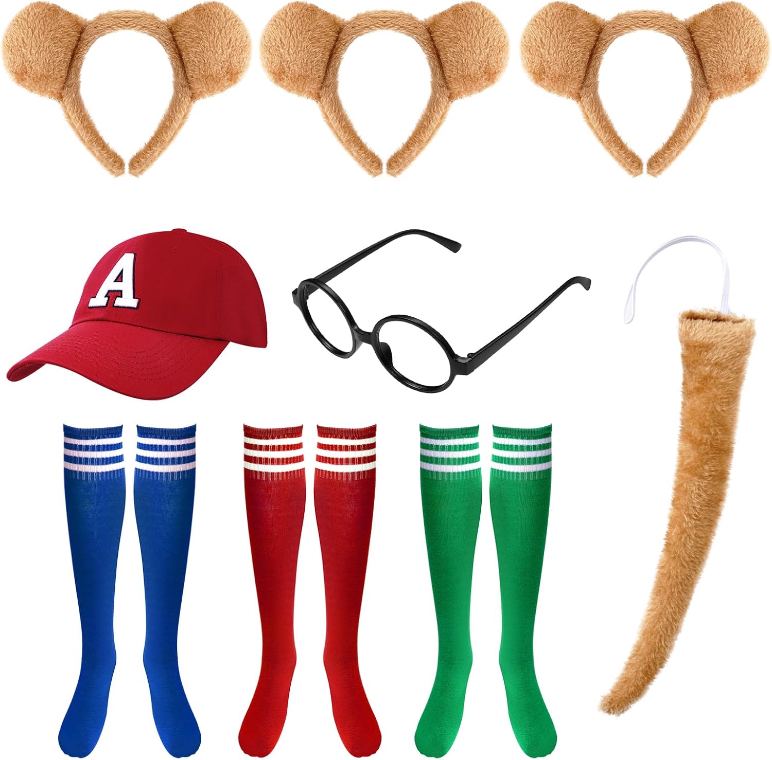 Amazon.com: Chipmunk Costume Accessory Set - 3pcs Ears & Tails, Black ...