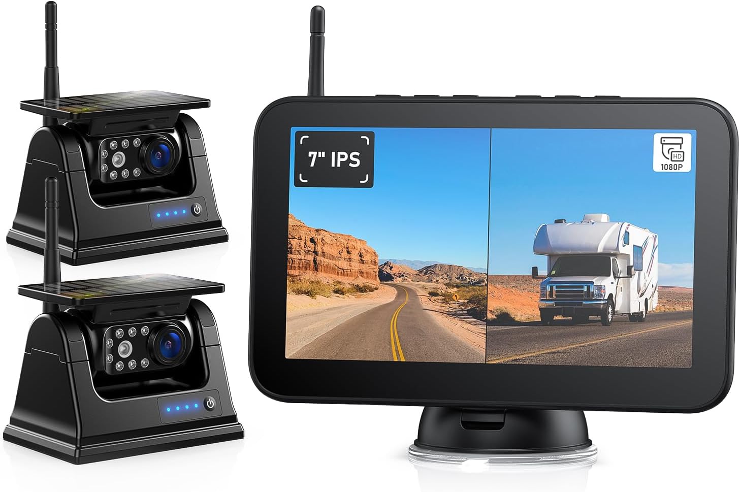 Amazon.com: ZEROXCLUB Magnetic Solar Wireless Backup Camera HD 1080P 7 ...