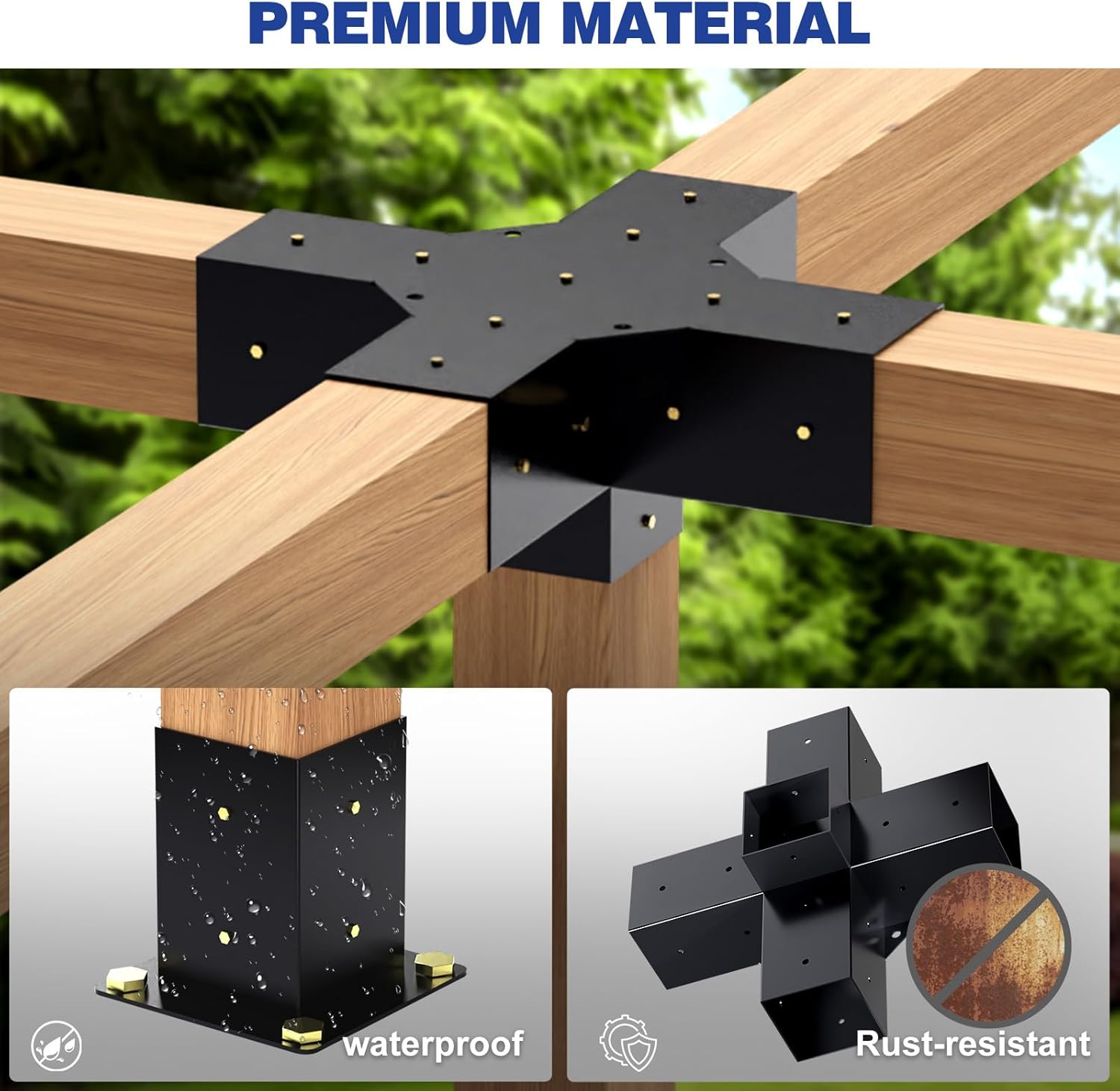 Pergola Kit, Pergola Brackets 5-Way Right Angle Corner Bracket ...
