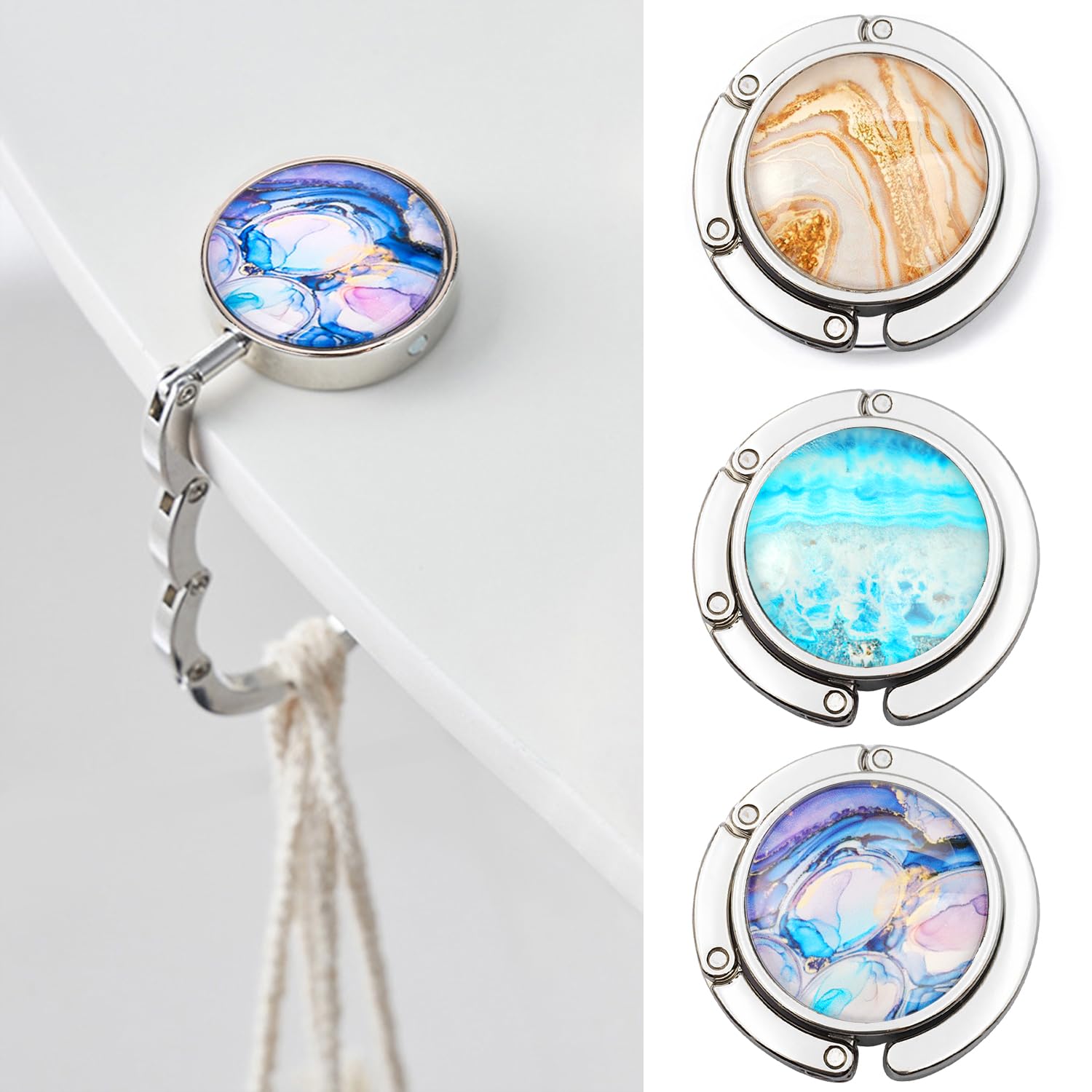 Amazon.com: Eosraffa Foldable Purse Hooks for Table - Purse Hanger for ...