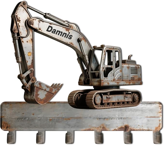 Amazon.com: Ozinna Personalized Excavator Key Holder Wall Mount, Custom ...