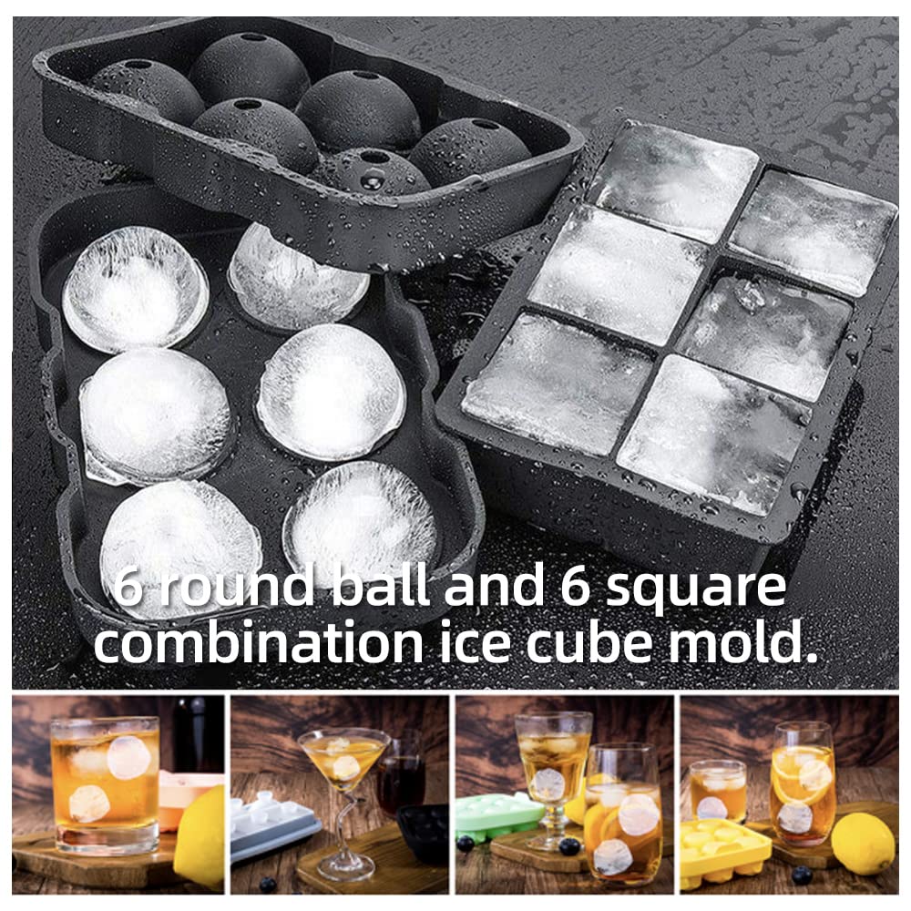 Silicone ice grid (6 (ball + square) combination)? Silicone Ice Cube ...