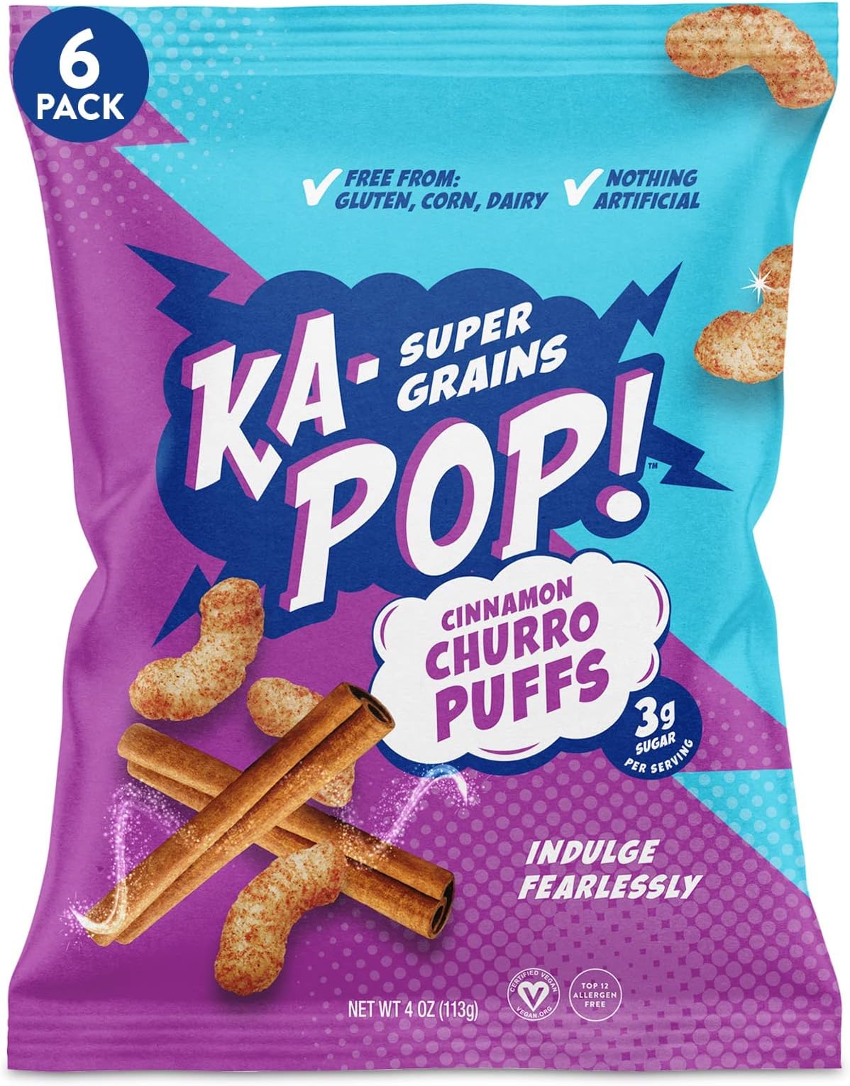 Amazon.com: YOU NEED THIS Cinnamon Churro Puffs, 4 Oz Bag (Pack of 6)
