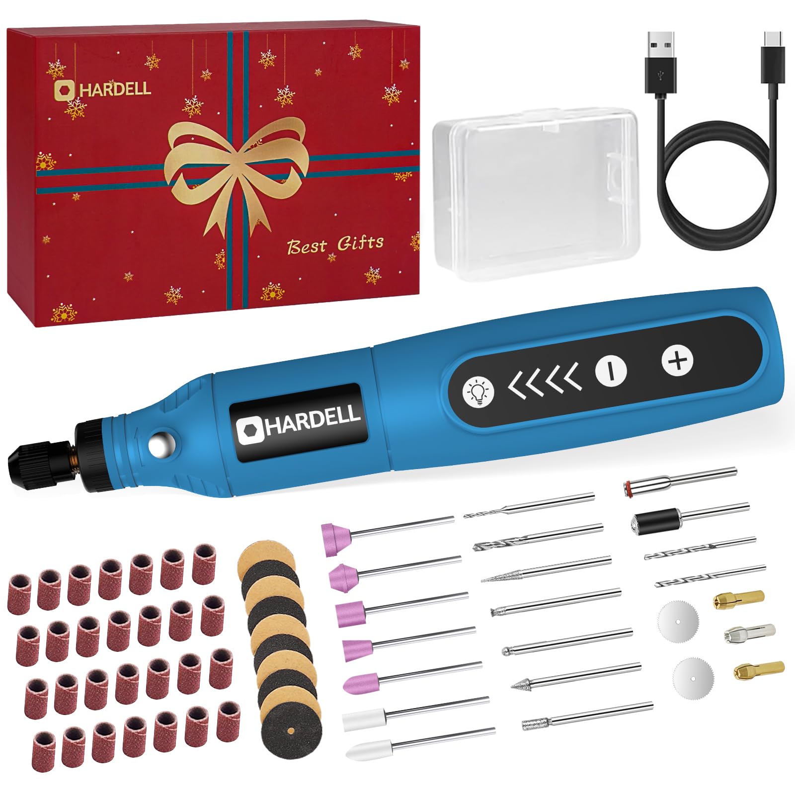 Snapklik.com : HARDELL Cordless Rotary Tool, 5 Variable Speed Mini Rotary Tool Kit