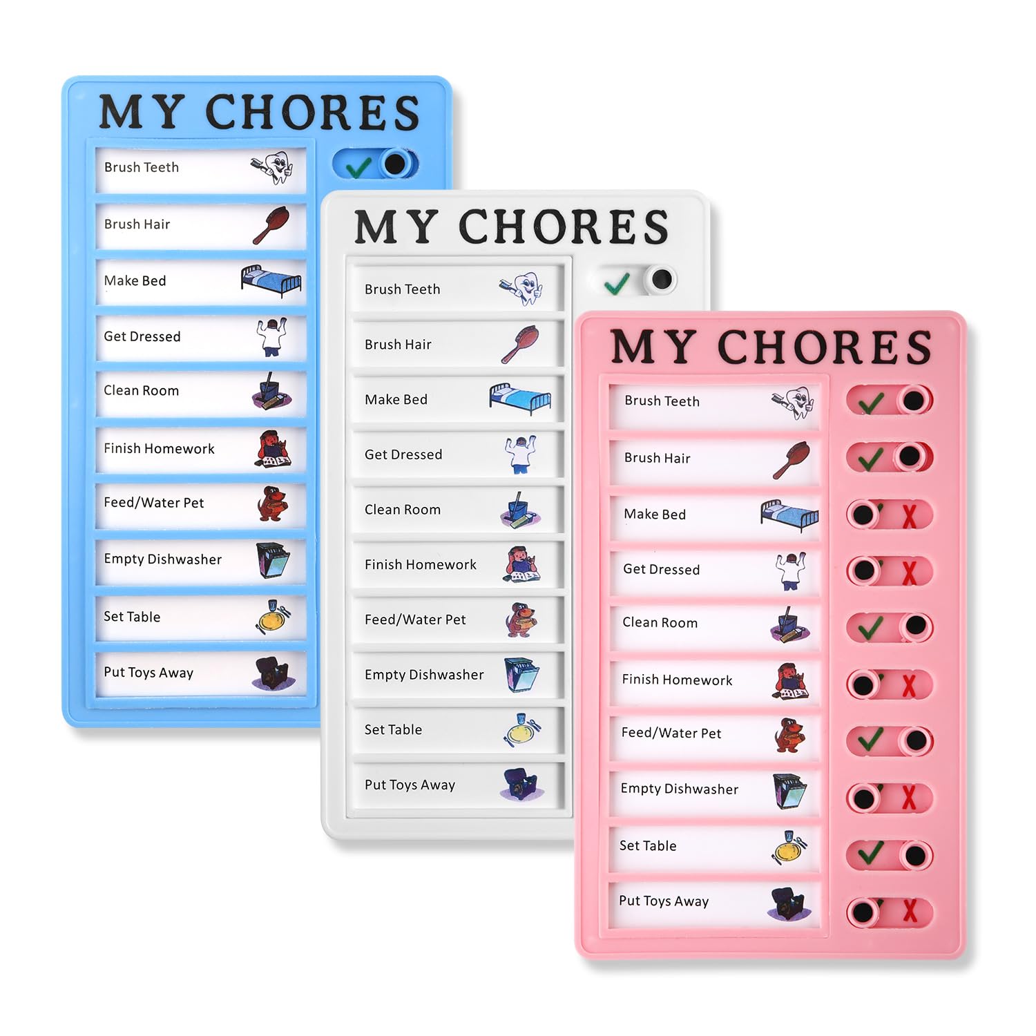 3pcs My Chores List for Kids, Chore Chart Memo Board Reusable ...