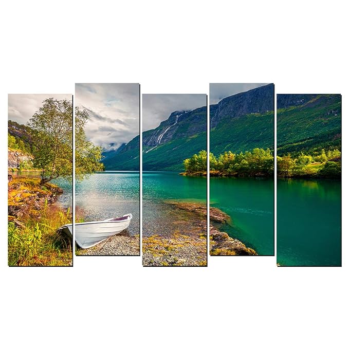 Poster N Frames Split Painting/Frames of 5 Panel of Natural Landscape ...