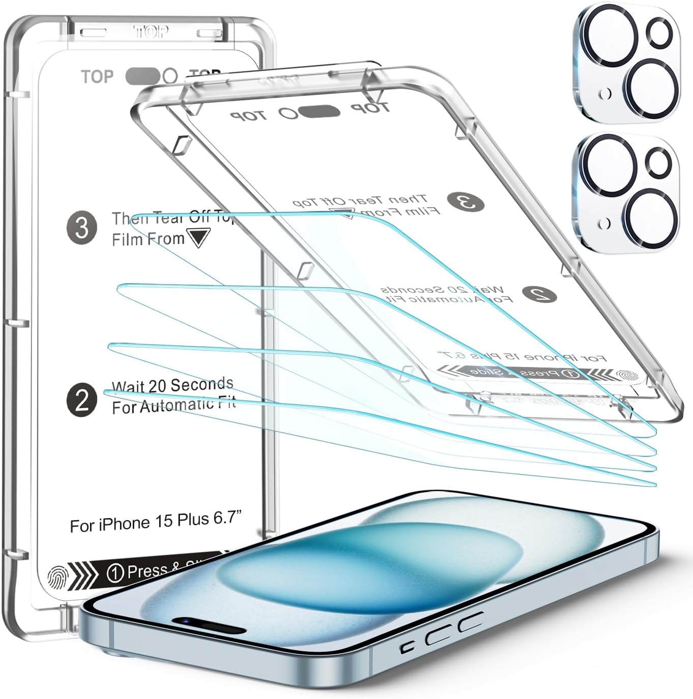 Amazon.com: EZ-GLAZ 4 Pack Screen Protector for iPhone 15 Plus[6.7 ...