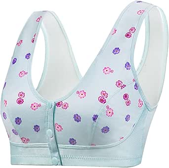 Front Button Bras for Women Posture Correcting Daisy Bra for Seniors ...