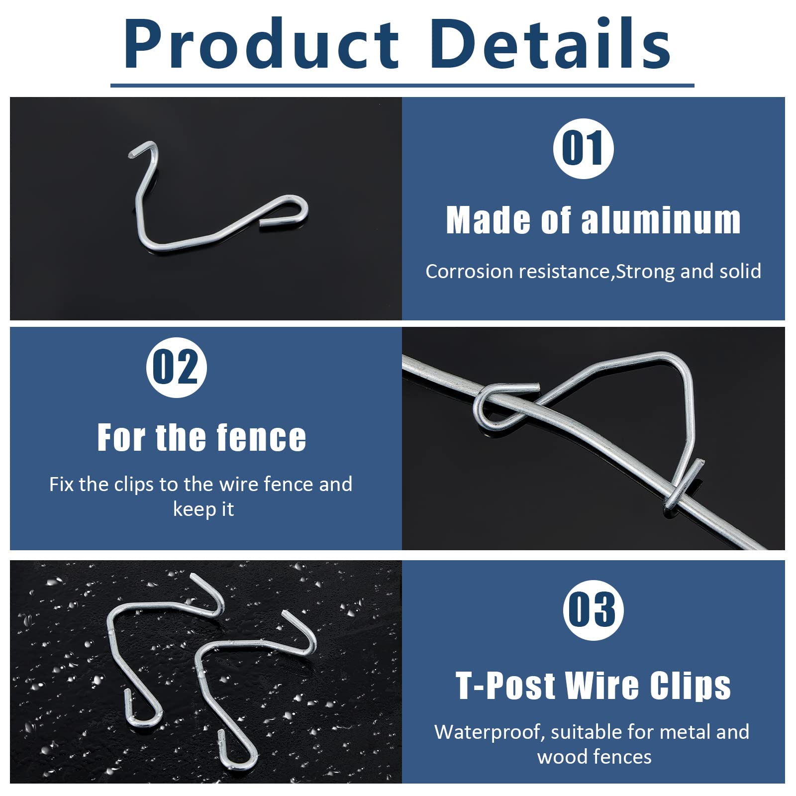 500 Pieces T Post Wire Clips Fence Posts Clips Rust Resistant T Post ...