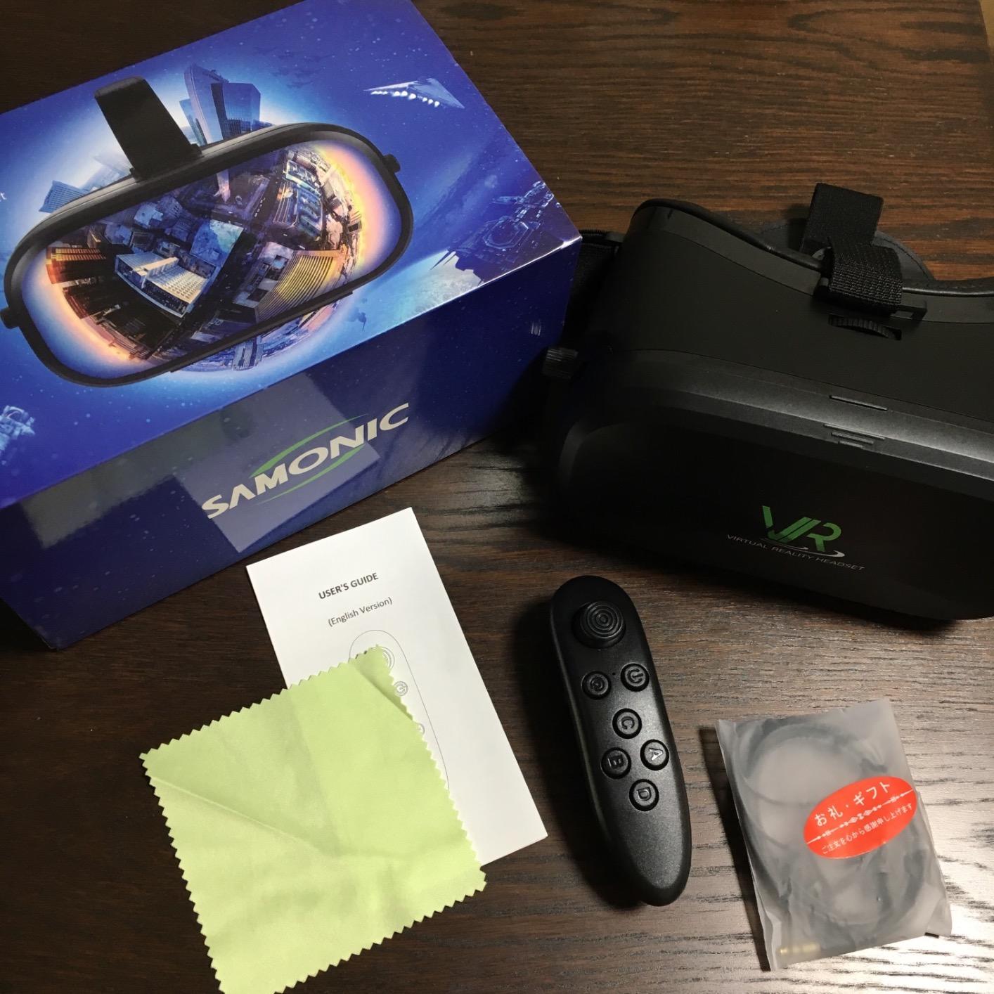 Amazon | SAMONIC 3D VRゴーグル 「イヤホン、Bluetoothコントローラ、日本語説明書付属」 (ブラック) | SAMONIC | VRゴーグル