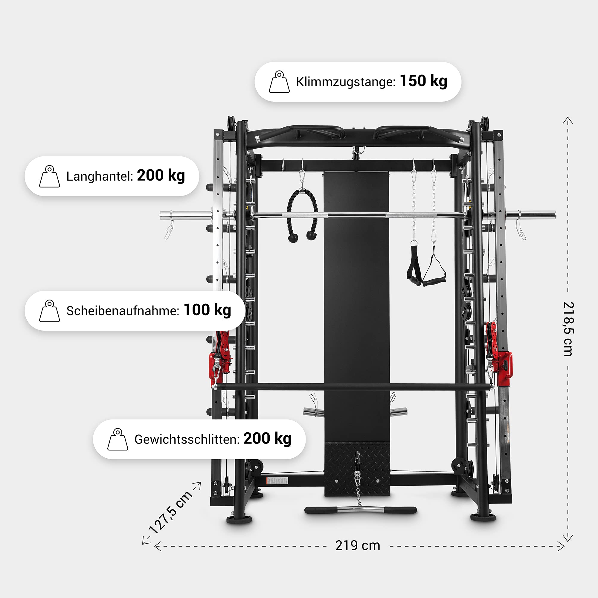 GORILLA SPORTS® Power Cage - Multifunction, Heavy Duty, Lat Pull Down ...