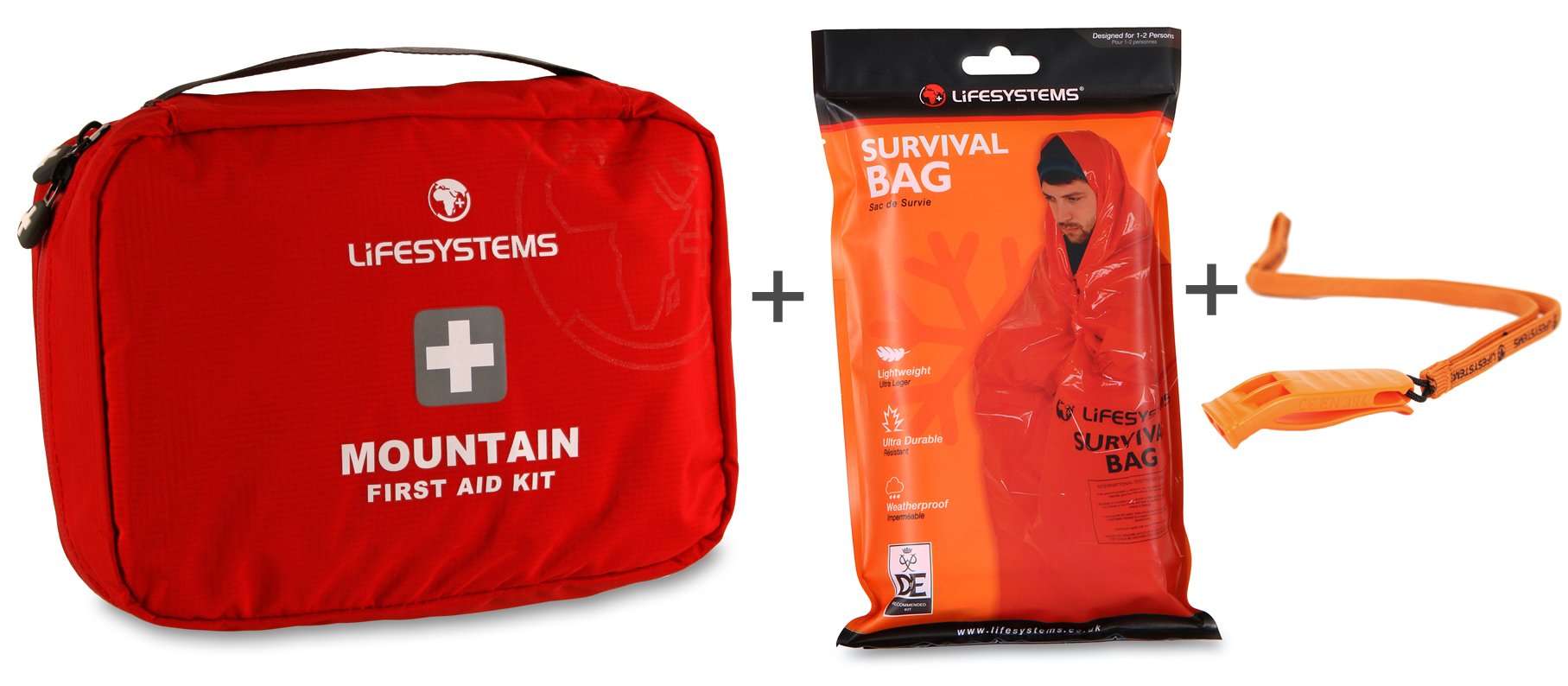 Lifesystems Mountain First Aid Kit With Safety Whistle And Survival Bag ...