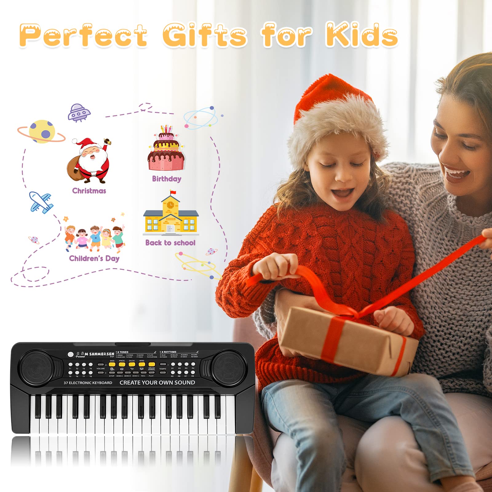 Piano For Kids Ages 5-9 M SANMERSEN Keyboard, Piano For Kids With ...