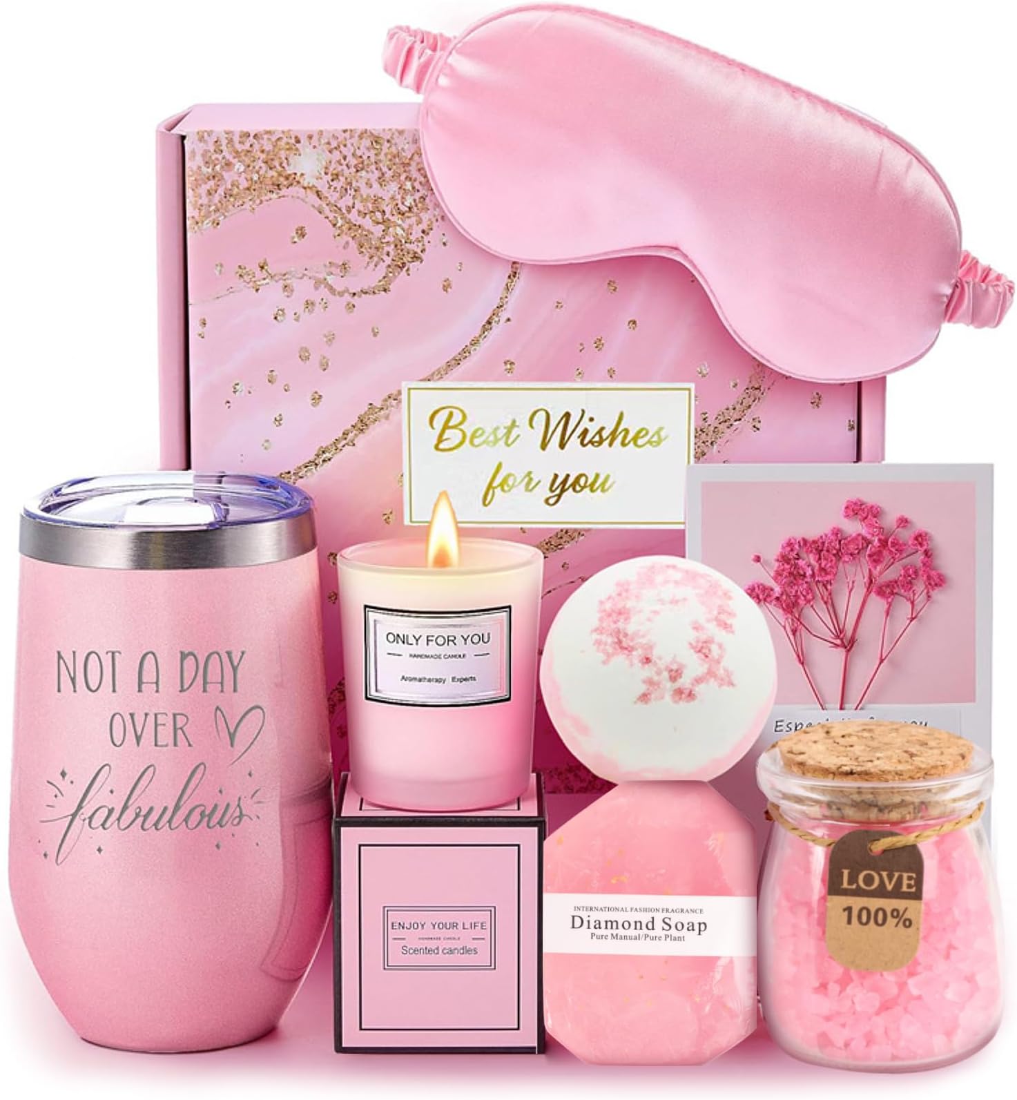 Amazon.com : Birthday Gifts for Women Relaxing Spa Gift Basket Set Self ...