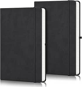 Yarotm Notebook A5 Squared - 2PCS Leather Notebooks 14x21cm - 100GSM ...